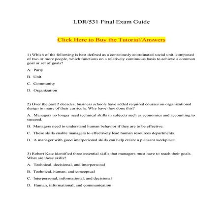 LDR 531 Final Exam | DOCX