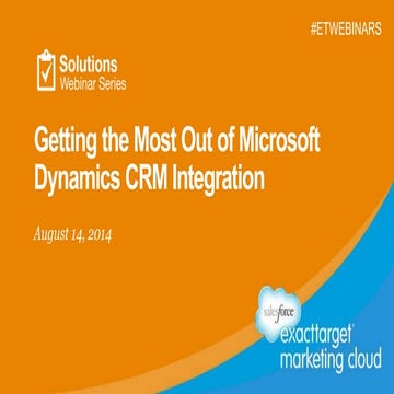 Getting the Most Out of Microsoft Dynamics CRM Integrations | PPTX ...