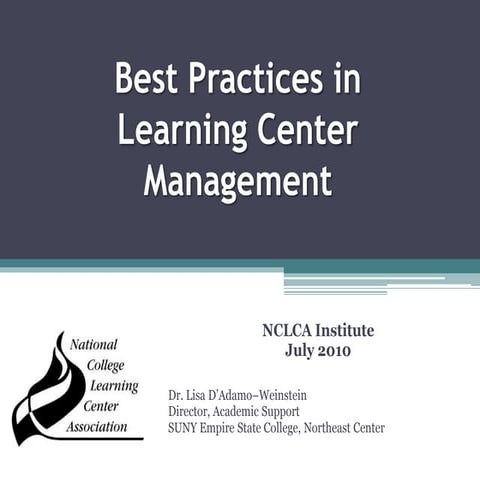 Best Practices in Managing your Learning Center effectively | PPTX