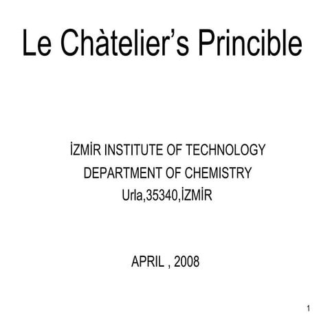 Le Chatelierprinciple | PPT
