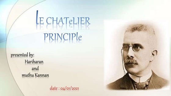 Le Chatelier's Principle | PPTX | Chemistry | Science