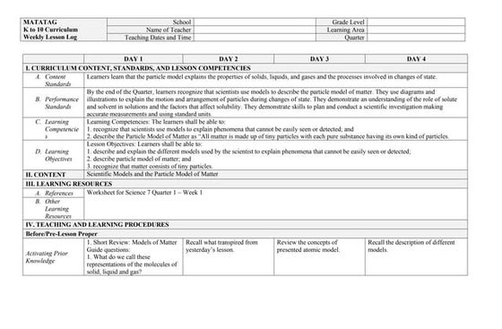 LE_Science7_Q1_week-2_final.pdf Learning Exemplar for science 7 MATATAG curriculum | PDF ...