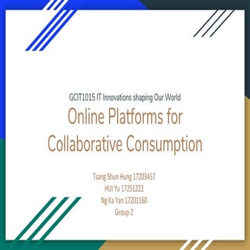 Online platforms for collaborative consumption | PPTX