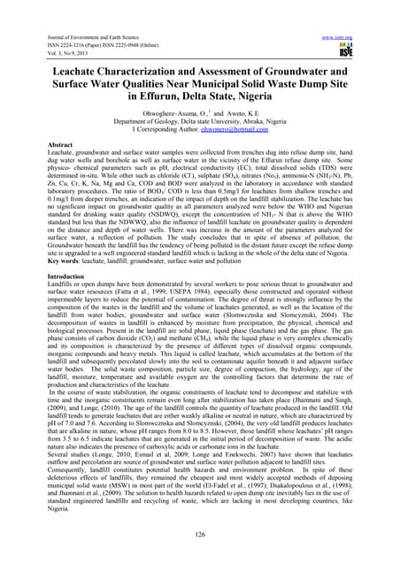 Hydrochemical Characteristics and Shallow Groundwater Quality in Kirkuk Urban Area, Iraq | PDF