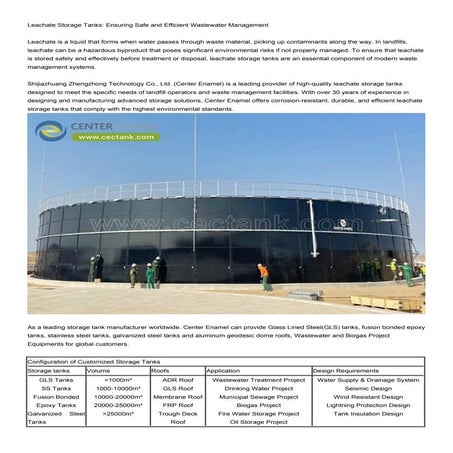 Leachate Storage Tanks Ensuring Safe and Efficient Wastewater ...