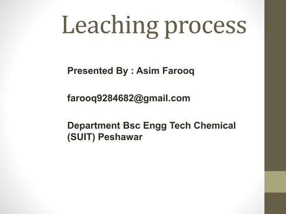 Leaching equipmnts | PPT