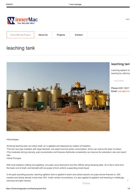 Leaching tank | DOC | Chemistry | Science