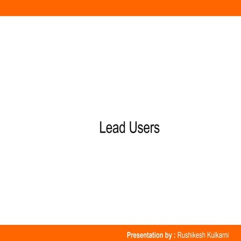 Lead User | PPT