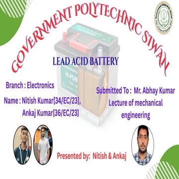 Lead storage battery | PPTX