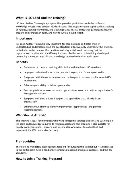 iso 9001 internal auditor course .ppt in | PDF