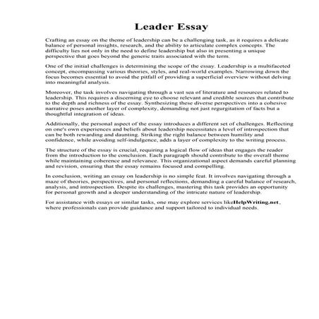 Leader Essay | PDF