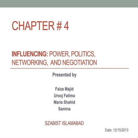 power. politics, networking and negotiation | PPTX