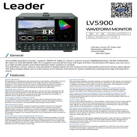 Leader lv5900 e_ver1 waveform monitor | PDF