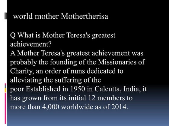 Mother teresa of calcuta | PPTX