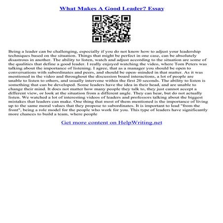 Leaders Essay | PDF