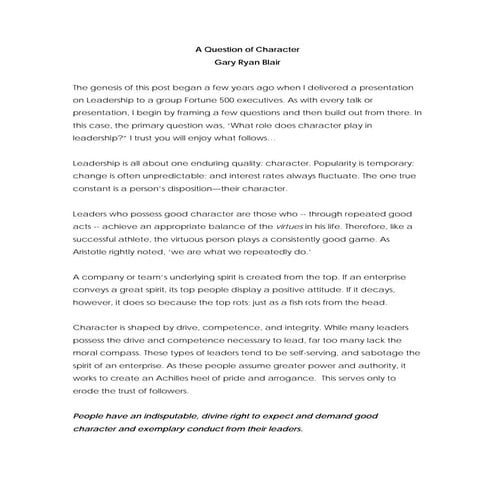 The power-of-character-in-leadership-by-myles-munroe | PDF