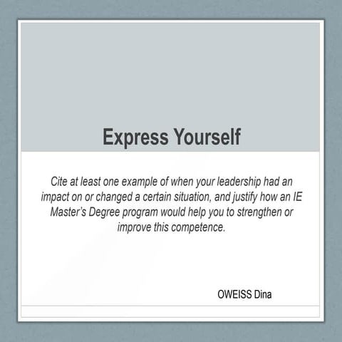 IE Express Yourself | PPTX