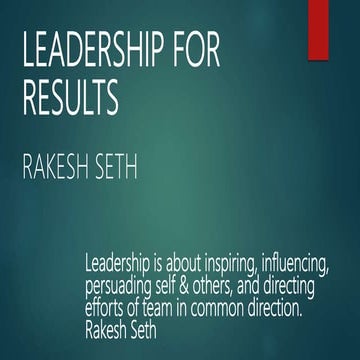 Leadership for Results through actions | PPTX