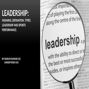 Meaning, definition, types: leadership and sports performance .pptx