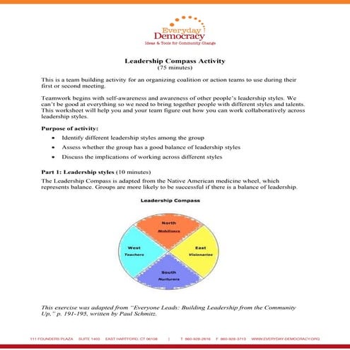 Leadership Compass Activity | DOC