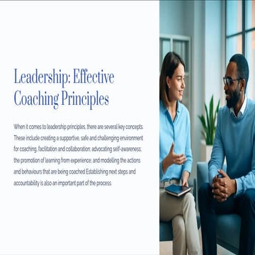 Volker Hartzsch: Leadership - Effective Coaching Principles | PPT