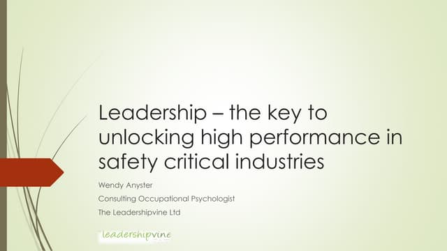 Key note safety leadership | PDF