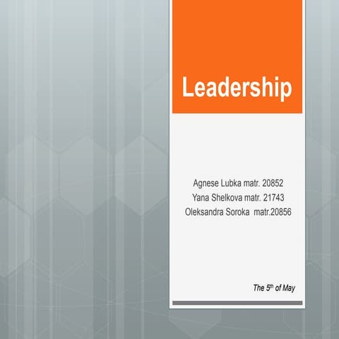 Leadership. How to become a leader? | PPTX