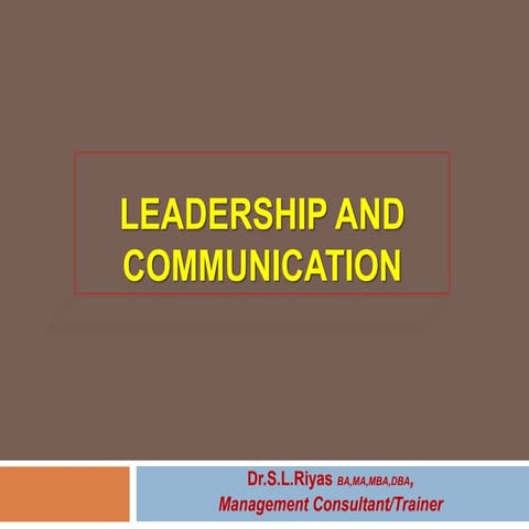 Leadership and communication - Level 6 | PPT