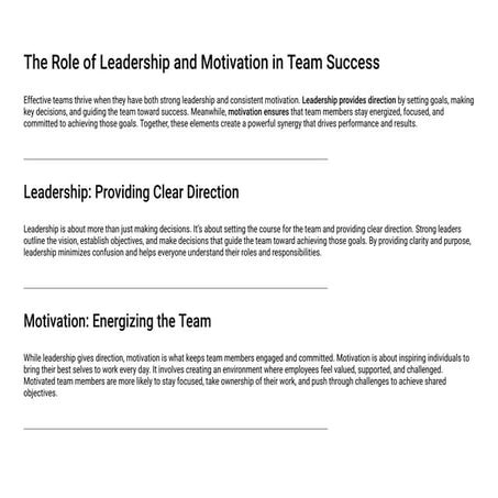 How do leadership and motivation work together in a plan? | PDF