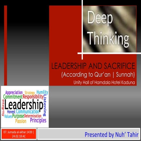 Leadership and sacrifice by nuh' tahir | PDF