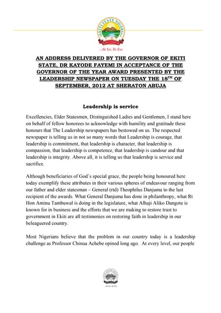 ED's acceptance speech | PDF