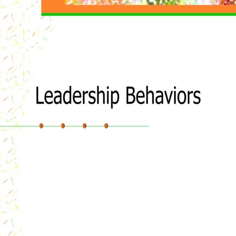 Leadership behaviors | PPT