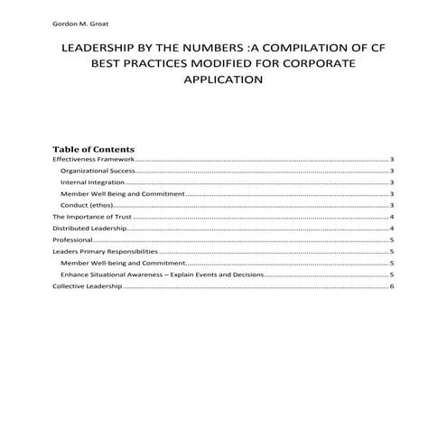Leadership By The Numbers | DOCX