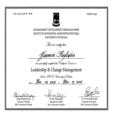 Leadership & Change Management Certificate | PDF