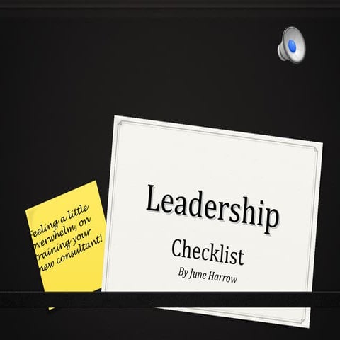 Leadership checklist training3 | PPT