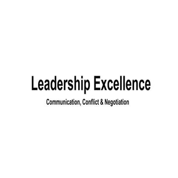 Leadership Communication & Conflict Management | PPTX