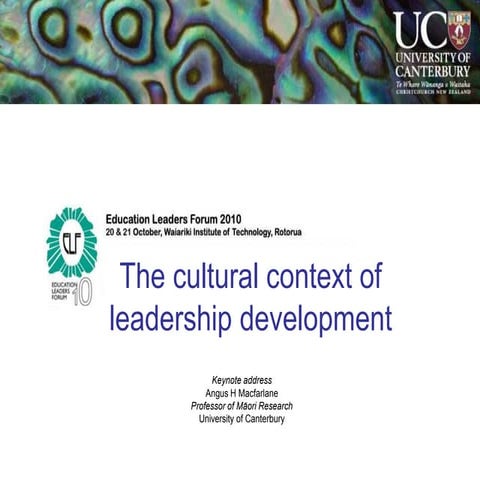The cultural context of leadership development, Dr Angus Hirairo ...