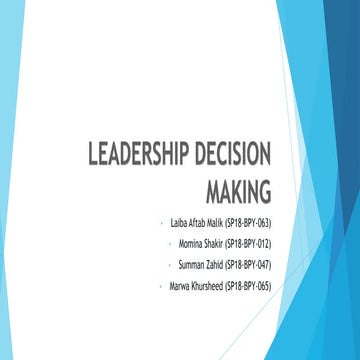 Leadership decision making | PPTX