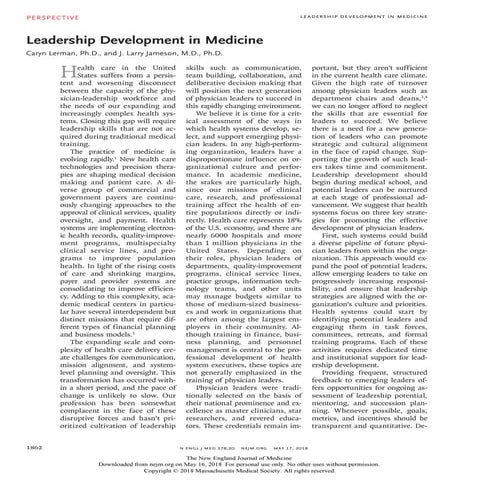 Leadership in healthcare | PPTX