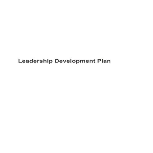 Leadership development plan sample paper | PDF