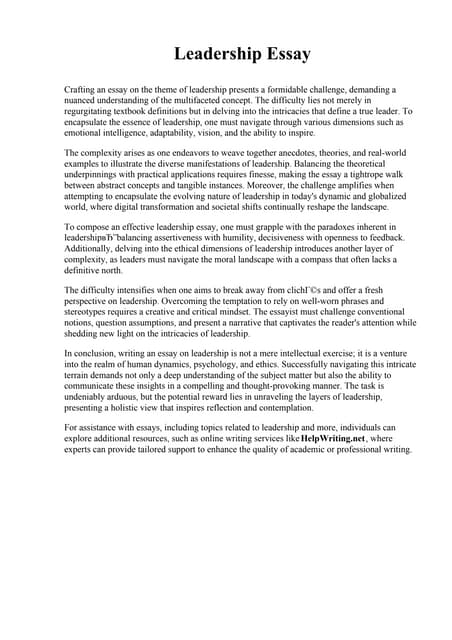 Essay On A Leader.pdf