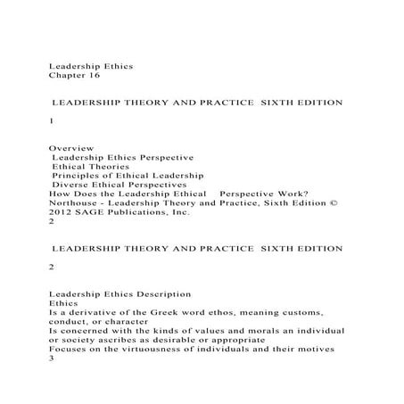 Leadership EthicsChapter 16 LEADERSHIP THEORY AND PRACTI.docx