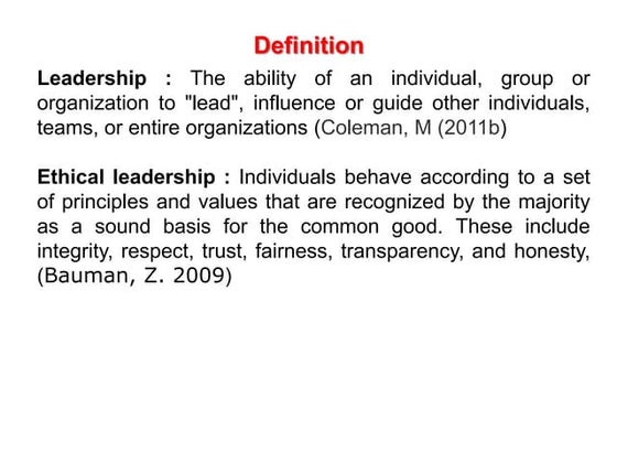 Ethical leadership | PPTX