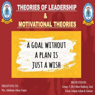 Leadership Theories & Motivational theories | PPTX