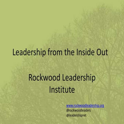2013 Webinar: Leading from the Inside Out | PPT