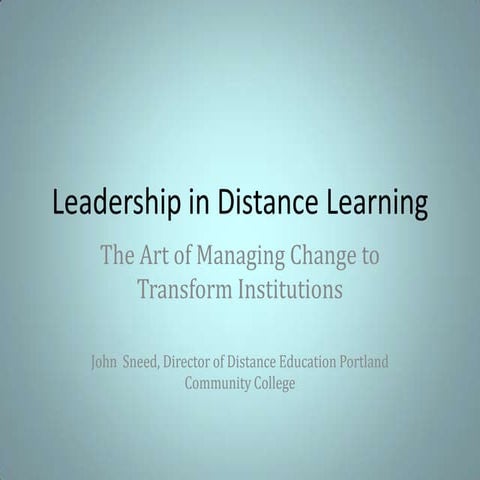 Leadership In Distance Learning Draft 6 | PPTX