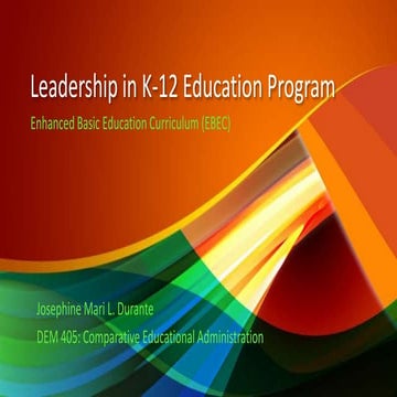 Leadership in K to 12 programmed | PPTX