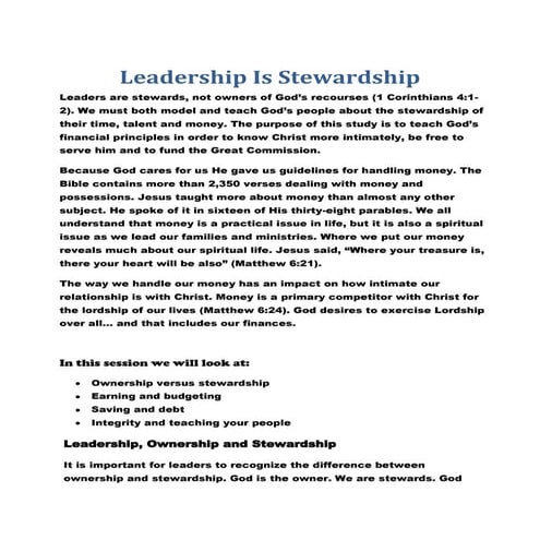 Leadership is stewardship bryan salvo23 | DOCX