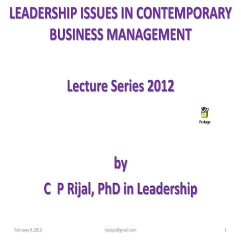 Leadership issues in contemporary business management | PDF