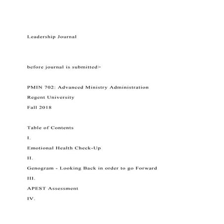 Leadership Journal before journal is submitted | DOCX